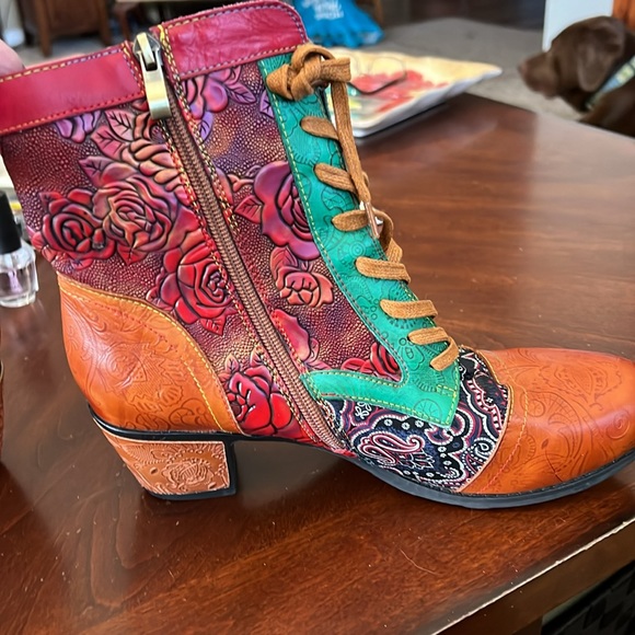 Shoes | Nwot Gracosy Multi Color Ankle Boots Size 42 | Poshmark